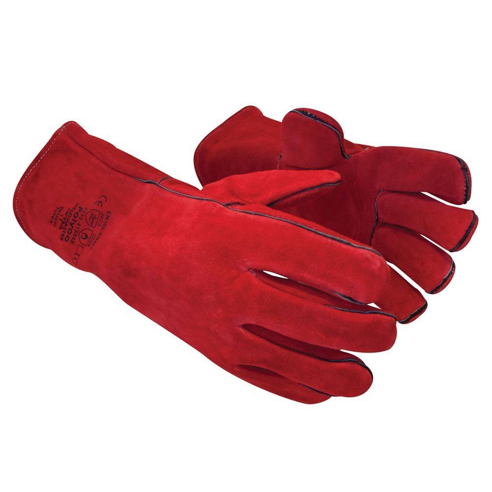 Polyco Weldmaster Red Leather Thermal & Welding Applications Gauntlet ...