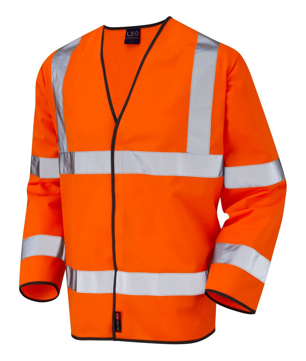 Leo Workwear Shirwell BSO3 Sleeved Waistcoat Reflective Bands Lightwei ...
