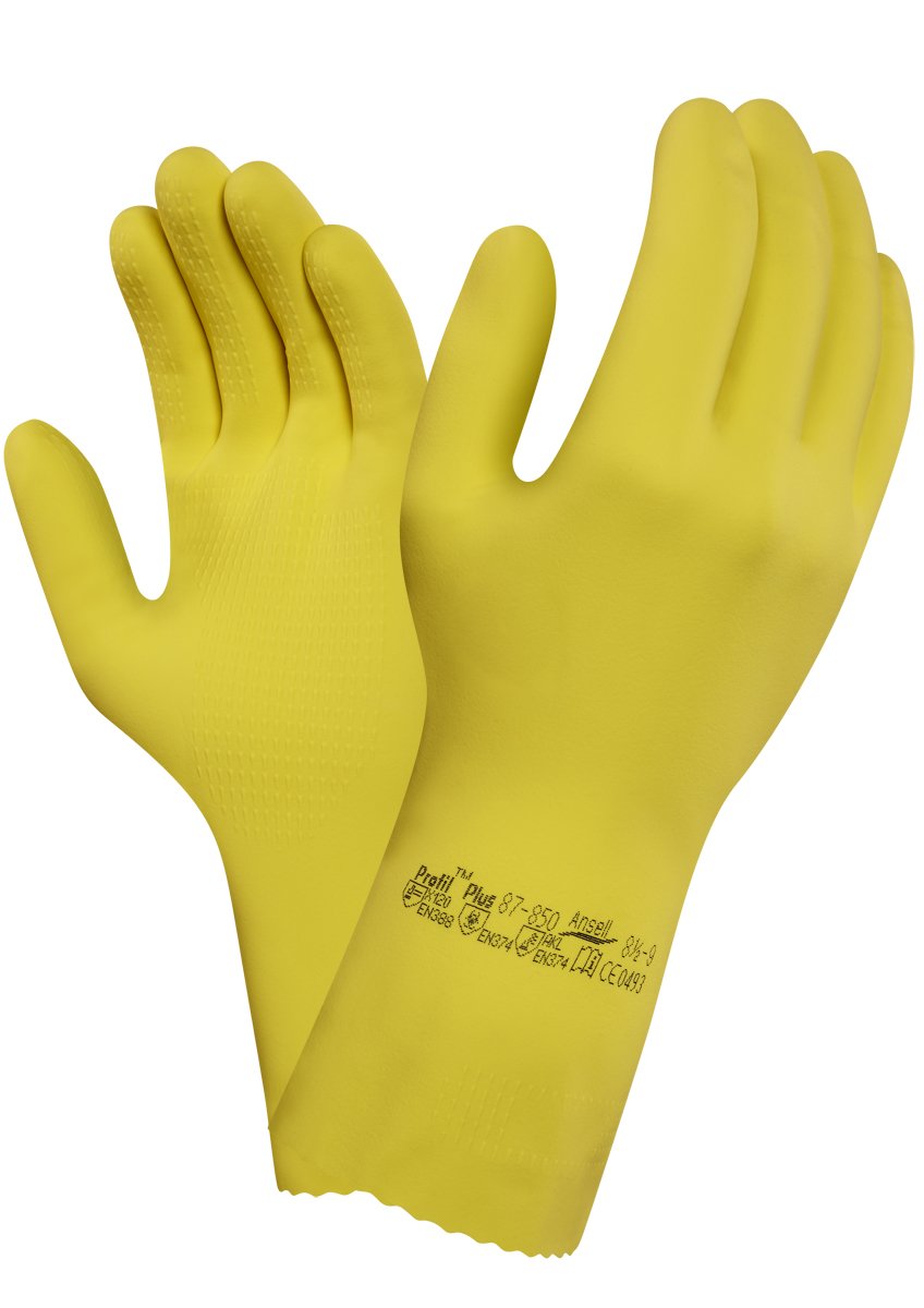 Ansell 87-850 Profil™ Plus Natural Latex Immersion Gauntlets 12 Pairs ...