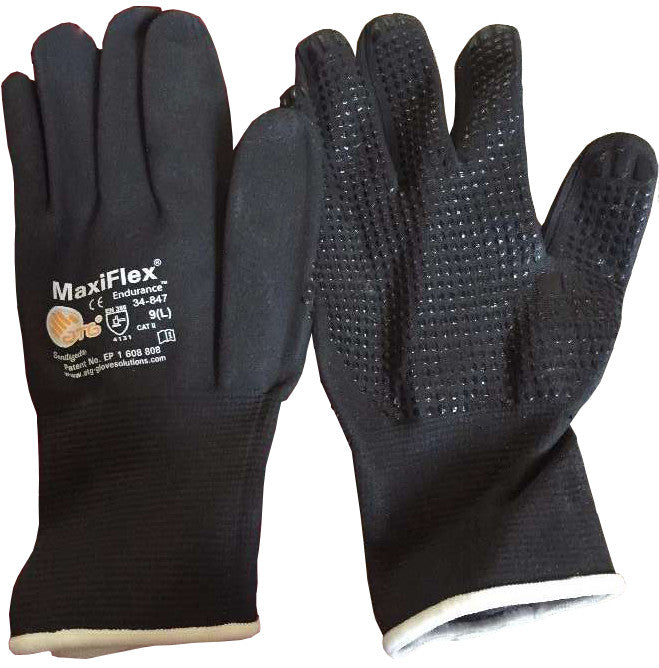 ATG 34-847 MaxiFlex Endurance Work Gloves Nitrile Foam Micro Dots Grip ... ATG 34-847 MaxiFlex Endurance Work Gloves Nitrile Foam Micro Dots Grip ...