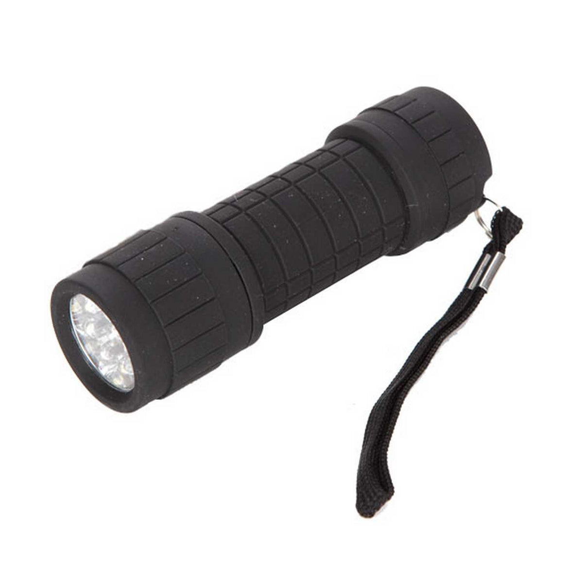 Torch 9 LEDs Rubberised Finish With Wrist Straps Shock Resistant Flash ...