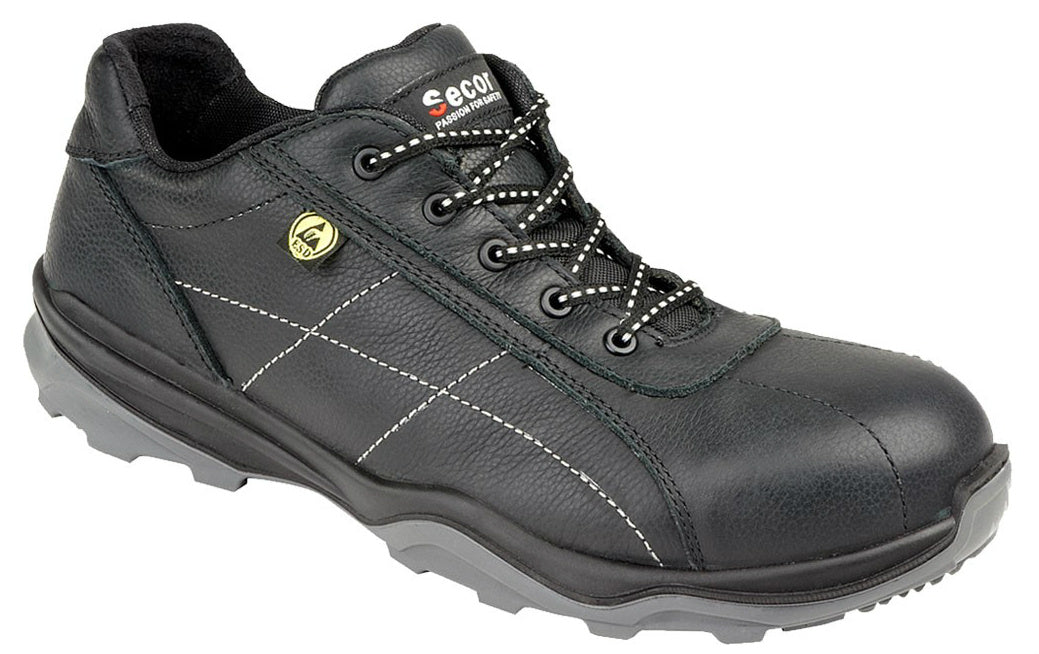 Secor Beat Metal Free ESD Black Leather Safety Shoes, Size - UK 9 ...