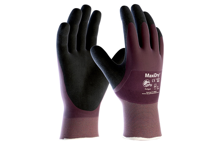 ATG MaxiDry 56-42 Nitrile Fully Coated Wet Grip Hand Protection Work G ...